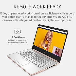 HP Latest Stream 14" HD Laptop, Intel Celeron Processor, 16GB Memory, 64GB eMMC Storage, Fast Charge, HDMI, Up to 11 Hours Long Battery Life, Office 365 1-Year, Win 11 S, Microfiber Bundle, Pink Gold