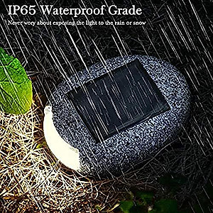 HULPPRE 6-Pack Solar Rock Lights,Decorative Stone Pathway Lights IP65 Waterproof Solar Deck Dock Lights,Step Lights,Solar Ground Lights,Road Studs/Markers for Sidewalk,Driveway,Pool