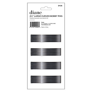 Diane Hair Bobby Pins for Women â€“ Large 2.5â€ - Black, Curved Flat Design with Ball Tips, D428-40 Count (Pack of 1)