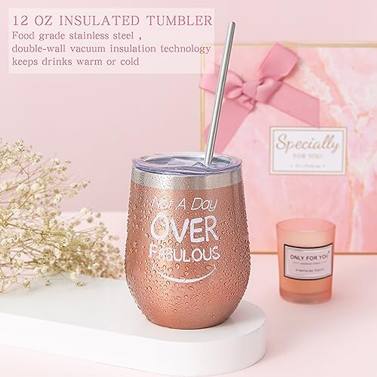 Birthday Gifts for Women,Unique Gifts Basket Ideas Happy Birthday Gifts for Her Relaxing Spa Gift Set Thinking of You Get Well Soon Gifts Box Thank You Gifts for Mom Wife Sister Friend Coworker,Pink