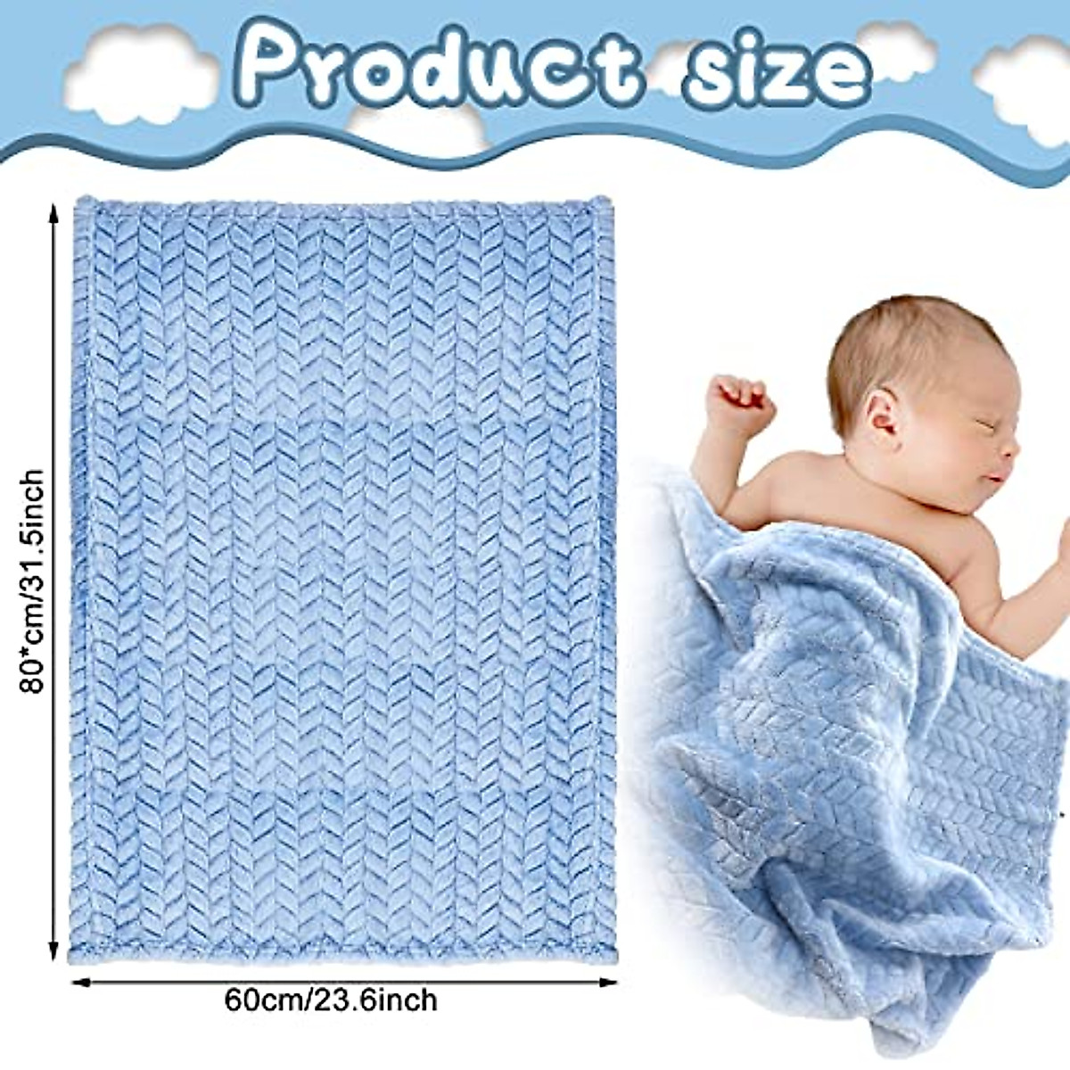 4 Pcs Baby Fuzzy Blanket Fluffy Baby Blanket for Boys and Girls Soft Warm Baby Receiving Blankets Fleece Nursery Bed Blanket Toddler Infant Newborn Flannel Receiving Blanket (Elegant Color)