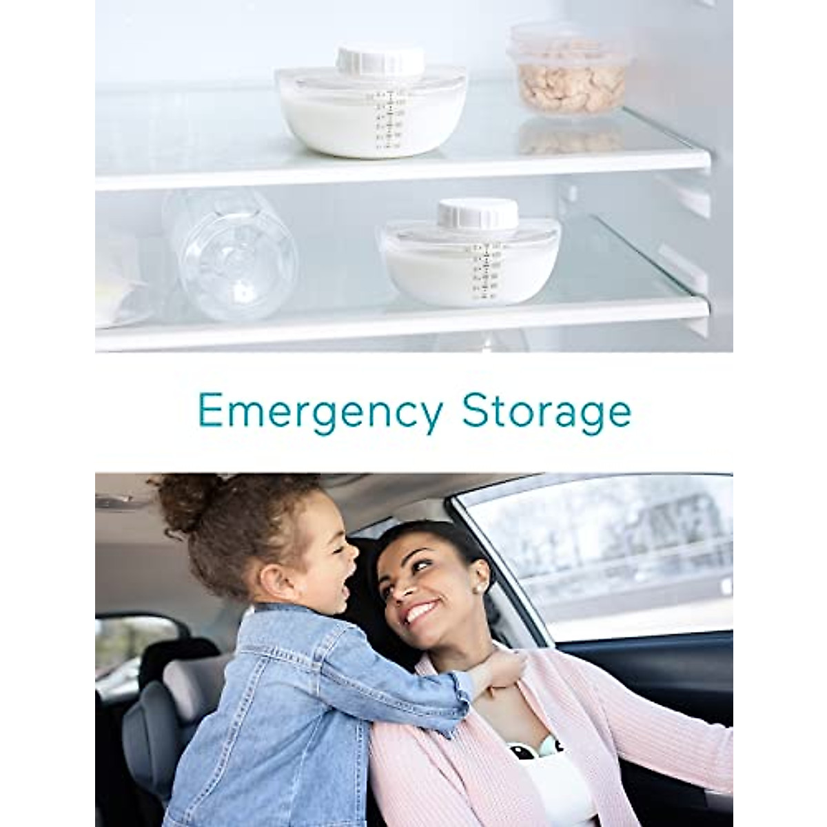 Paruu P3 All in One Milk Collector, Breast Milk Storage Bottles, 6 OZ, 2 Different Lids for Pumping and Storage, Wearable Breast Pump Replacement Accessories, 2 Pack