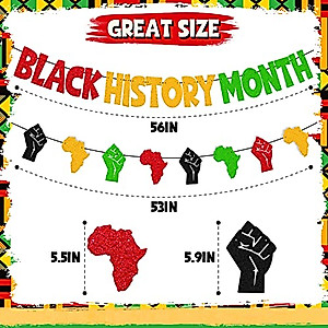 Black History Month Party Decoration Black History Month Banner for African American Black History Month Holiday Party Supplies Glitter Party Decor