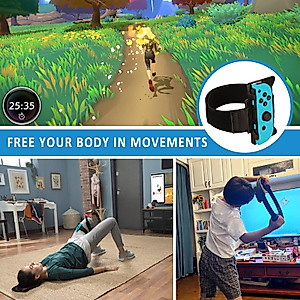 Arisll Leg Straps for Nintendo Switch Sports Games 2022 and Ring Fit Adventure, Compatible with Switch Joy Cons and OLED Controller,2 Pack Adjustable Non-Slip Ringfit Leg Straps for Adults and Kids