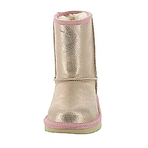 UGG K Classic II Metallic Glitter Fashion Boot, ROSE GOLD, 4 US Unisex Big Kid