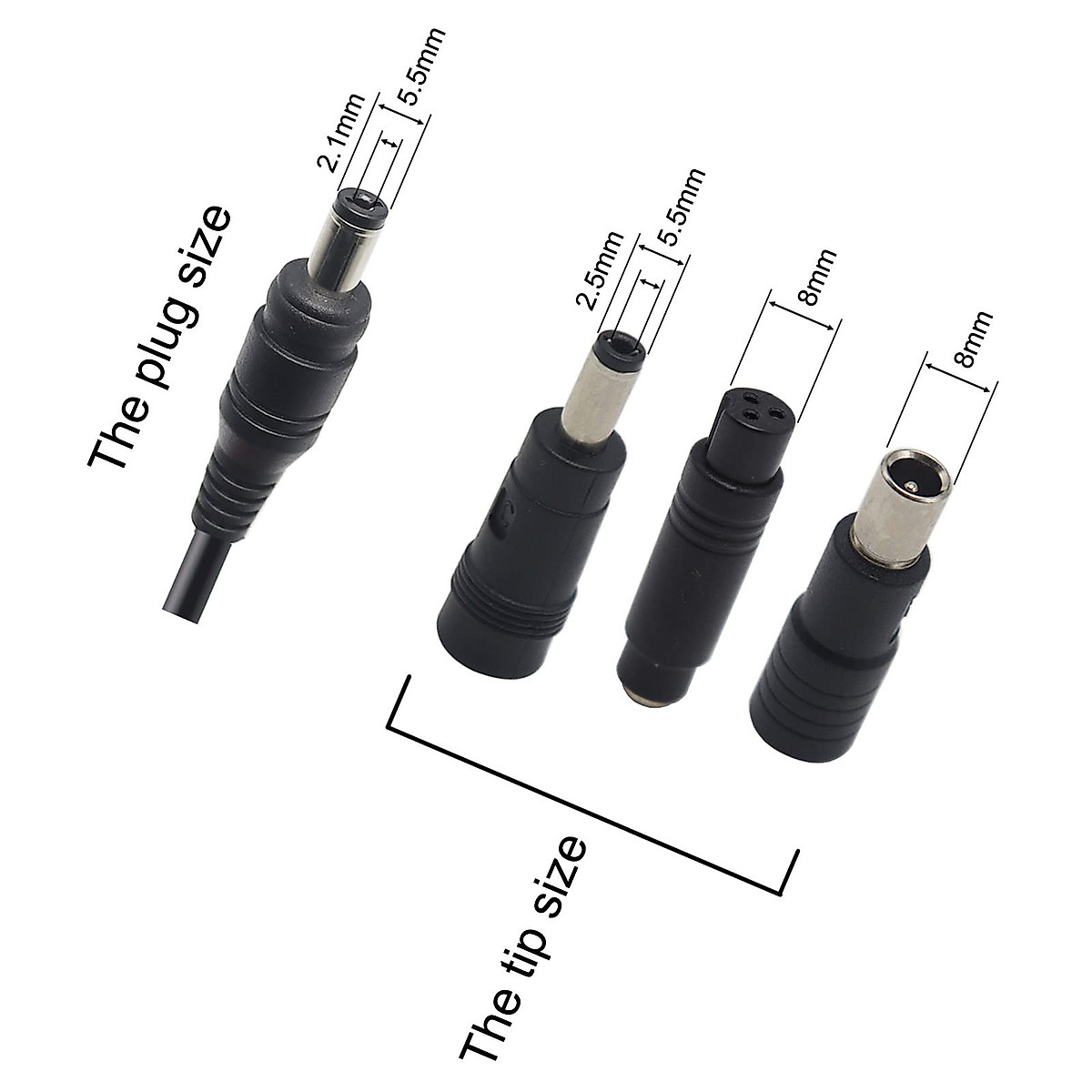 36V Lithium Battery Charger Output 42V 2A for 36V 10S Lithium Batteries Pack DC 5.5 * 2.1 Plug with 5.5 * 2.5mm /8mm RCA /8mm Female 3-Pin Inline Tips