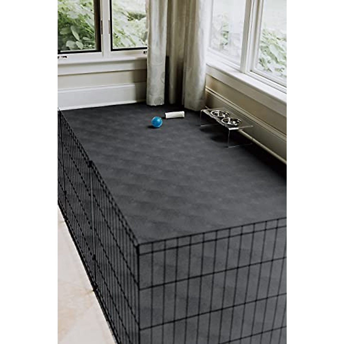 G-Floor for Pets Levant Texture Protective Vinyl Floor Covering for Hardwood, Concrete, and Low-Pile Carpet - 7.5ft x 17ft Slate Grey