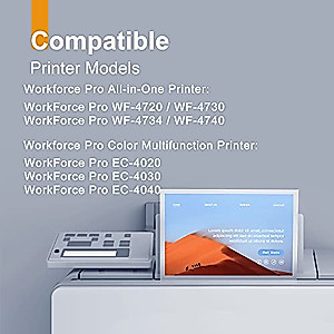 802 802XL Ink Remanufactured Ink Cartridge Replacement for Epson 802 802XL T802XL for Workforce WF-4730 WF-4734 WF-4740 WF-4720 EC-4020 EC-4030 EC-4040 Printer (Black, Cyan, Magenta, Yellow)