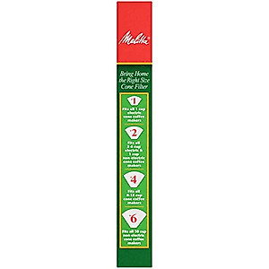 Melitta 2 Cone Coffee Filters, White, 40 Total Filters Count - Packaging May Vary