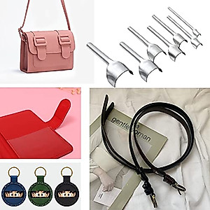 7Pcs Leather Half-Round Cutter Punch Trimming Perforated Leather Craft Tools Slot Punch for Making Wallets, Belts and Purses (Silver,)