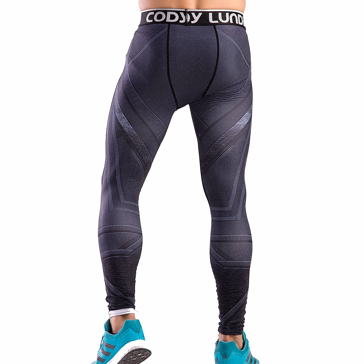 Red Plume Men's Compression Elastic Tight Leggings Sport Panther Leopard Printing Pants