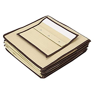 Ziz Home Hanging Closet Organizer with Zipper | 6 Shelves 12”x 12” 48" Closet Organizers and Storage Hanging Sweater Organizer for Closet Storage Hanging Clothes Sweater Shoe Storage Shelf