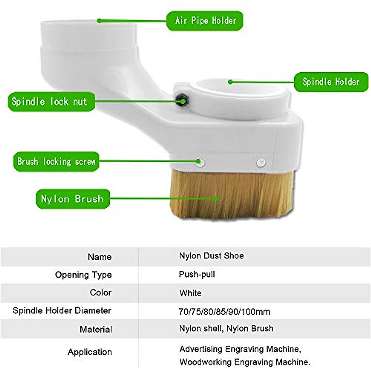 CNC Engraving Machine Dust Shoe For 70mm Spindle