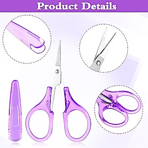 Small Scissors Craft Scissors, 4 PCS All Purpose Scissors Scrapbooking Scissors Straight Cutting Mini Scissors with Protective Cover for Embroidery Quilting Sewing Knitting Crafting Cross Stitch