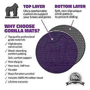 Gorilla Mats Premium Large Yoga Mat – 7' x 5' x 8mm Extra Thick & Ultra Comfortable, Non-Toxic, Non-Slip Barefoot Exercise Mat – Works Great on Any Floor for Stretching, Cardio or Home Workouts