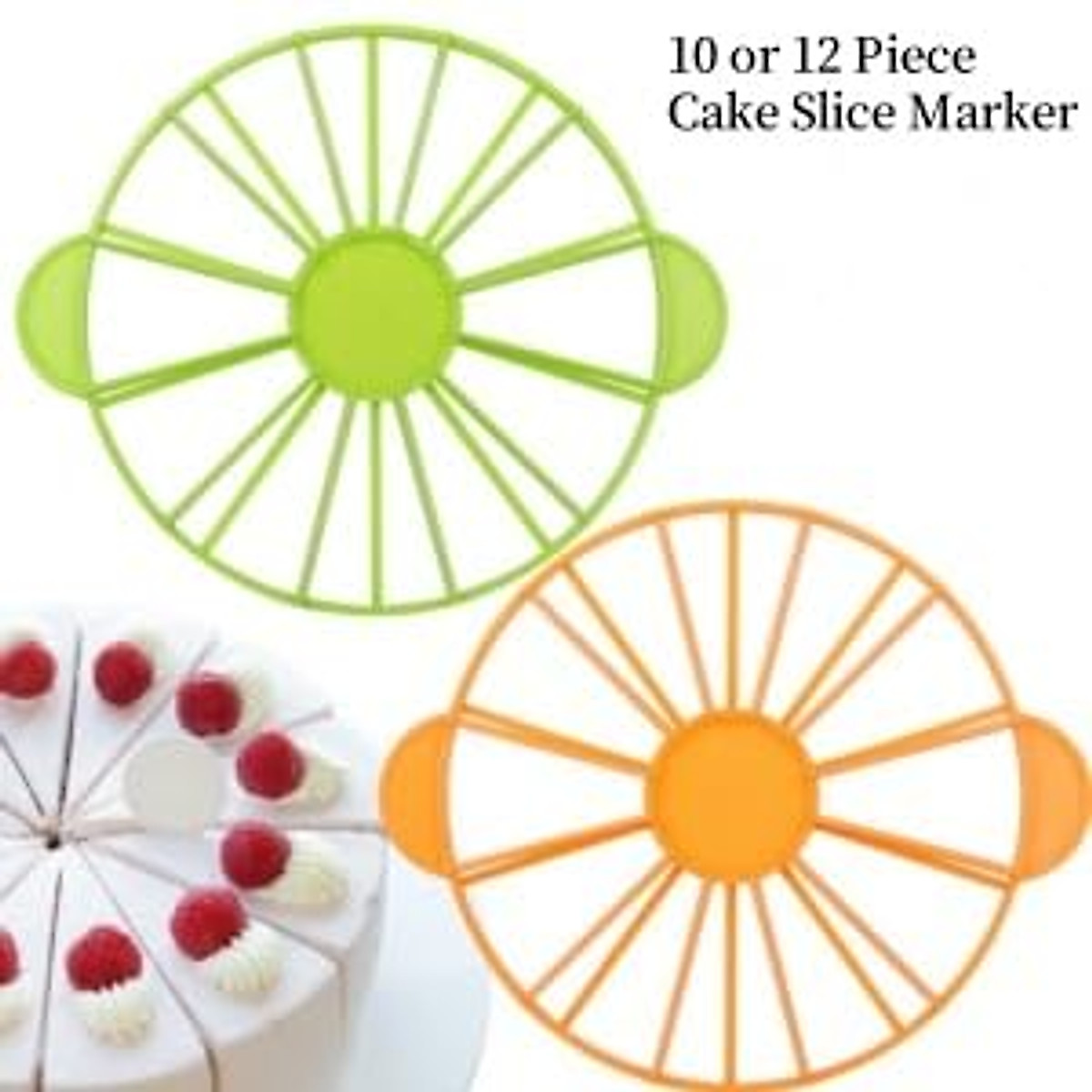 Cake Portion Marker, Cake Divider Round Cake Slice Pie Slicer Marker Round 10 or 12 Piece Cake Slice Marker Double Sided Cake Portion Marker Equal Portion Cutter Bread (Yellow, 126g (280))