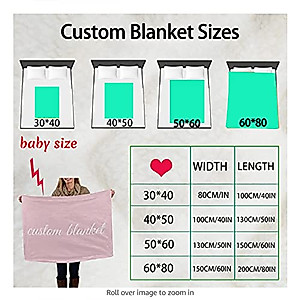 Hiffey Custom Blanket with Text Picture Customized Throw Blankets, Birthday Anniversary Wedding Gifts Personalized for Dad, Mom, Kids, Dogs, Friends Or Couples Photo 30"×40"