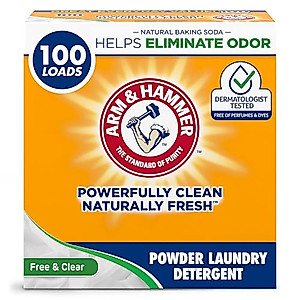 Arm & Hammer Laundry Detergent, Free of Perfume & Dyes, Powder, 100 Loads, 6.16 lb