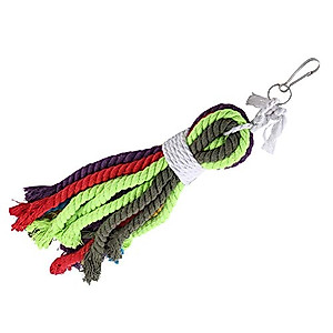 Parrot Colorful Preening Grooming Ropes Bird Chewing Toys Rope Toy Natural Cotton Cage Accessories for Amazons African Grey Cockatoos Conure Lovebird Lory