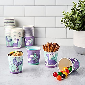 ROYAL BLUEBONNET 3oz Mouthwash Cups – 300 Purple Mini Cups, Disposable Kids Bathroom Cups, Mouth Rinse Cups, Mermaid Tiny Snack Cups for Birthdays, Paper Bathroom Cups, Small Paper Cups for Bathroom