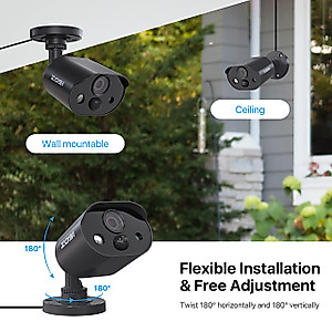 ZOSI C303 Home Outdoor Security Camera System with Audio, 5MP-Lite 8CH DVR with 2TB HDD and 4 x 1080p Weatherproof Camera with Human Detection Alerts, Smart Light & Sound Alarm