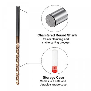 uxcell Twist Drill Bit, 4.1mm Jobber Drill Bit Nanoscale Titanium Coated K35 Tungsten Carbide Straight Shank 100mm Length for Drilling Stainless Steel Alloy Steel