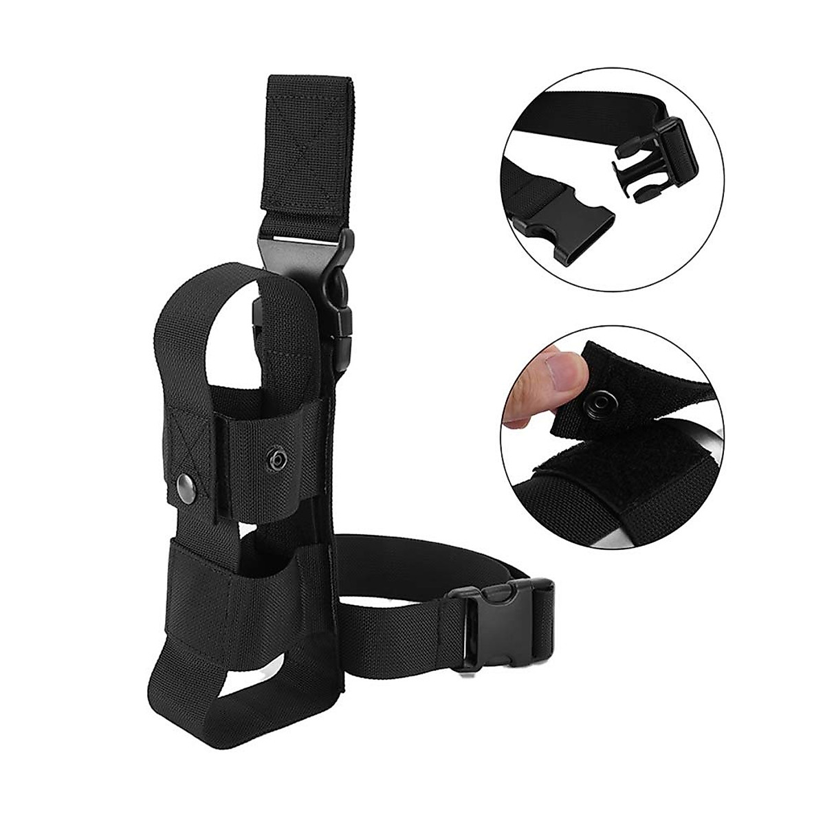 Drop Leg Water Bottle Holster, Adjustable Pepper Spray Holder Open Top Thigh Pouch for Left/Right Leg