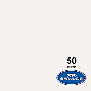 Savage Seamless Paper Photography Backdrop - #50 White (107 in x 36 ft) Made in USA