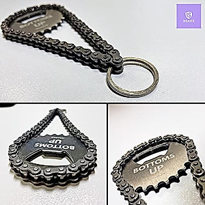 Bike Chain Gear Bottle Opener With Key Ring Chain Bottoms Up Sprocket Silver Stainless Steel Unique Birthday Amazing Gifts For Cyclists Bike Lover