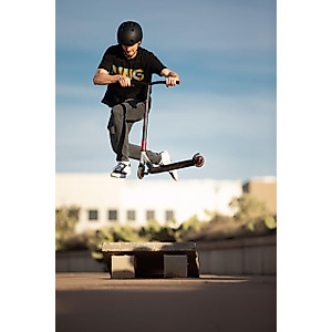 Mongoose Rise 100 Pro Freestyle Stunt/Trick Scooter, Lightweight Alloy Deck & Heavy-Duty Frame Up to 220 lbs., T-Bar Handlebar w/ Bike-Style Grip, High Impact 100mm Wheels, Black/Red