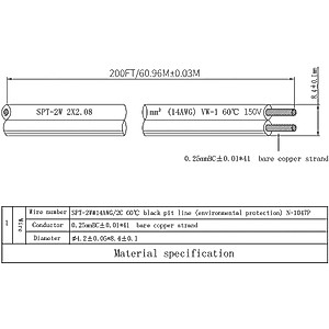 FIRMERST 14/2 Low Voltage Landscape Wire Outdoor Lighting Cable 200 Feet