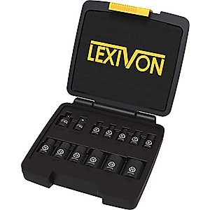 LEXIVON E-TORX Socket Set, Chrome Vanadium Alloy Steel | 13-Piece Female Star Socket E4 - E20 Set | Enhanced Storage Case (LX-147)