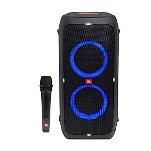 JBL PartyBox 310 Premium High Power Portable Wireless Bluetooth Audio System Bundle PMB100 Wired Dynamic Vocal Mic - Black
