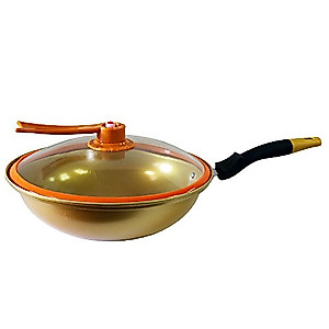 Tayama 32cm, Gold Non-Stick Ceramic Wok, Large (TWG-32)