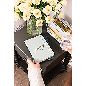 Busy B Mid Year 17 Month Diary August 2023 - December 2024 - Sage - Faux Leather Academic Diary with Week to View Planner with Pen Holder, Elastic Closure and Storage Pockets