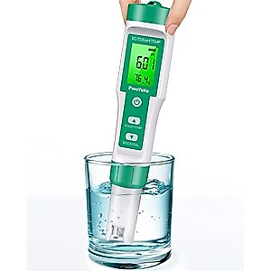 4 in 1 Digital pH Meter for Water, ±0.01 Resolution High Accuracy Tds Meter Digital Water Tester with ATC pH Tester, Water Tester for Drinking Water, Brewing, Hydroponics, Wine, Pool and Aquarium