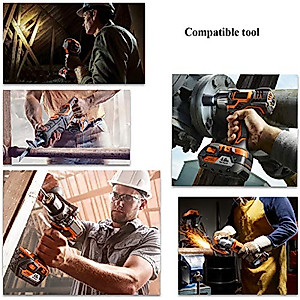 Epowon 18 Volt 6.0Ah Lithium Ion Compact Battery Compatible with RIDGID 18V Drill R840087 R840083 R840084 R840086 AC840085 AC840087P