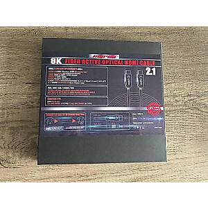 RUIPRO 8K Fiber Optic HDMI Cable 50 Feet 48Gbps 8K60Hz 4K120Hz Dynamic HDR eARC HDCP2.2/2.3 for RTX4080/4090/3080/3090, Xbox S/X, PS5/4, AVR, Projector, LG/Samsung/Sony TV