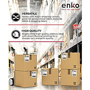 enKo 4 x 6 Thermal Labels Fan Fold Labels Compatible for Rollo Printer Labels - 1 Stack of 500 4x6 Label Zebra Printer - Mailing Postal Label Paper, Perforated, Permanent Adhesive