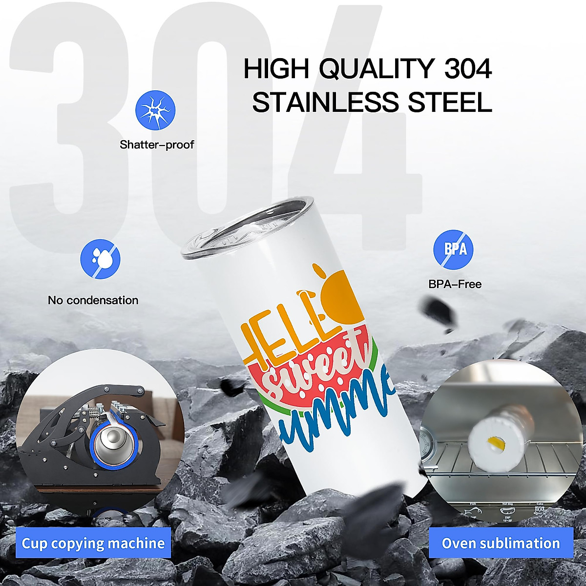 AGH 15OZ 25Pack Blanks Sublimation Straight Skinny Tumblers with Lids and Straws, Reusable Stainless Steel Insulated Water Bottle, Double Wall Vacuum Sublimation Travel Mug Cup For Coffee And Juice