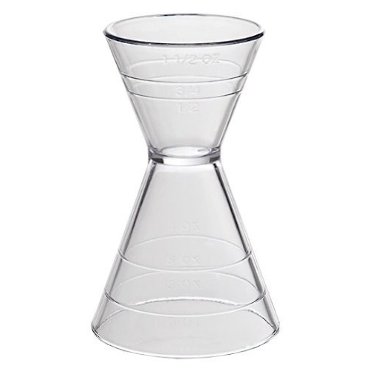 Clear Plastic Super Double Jigger Shot Glass Mixed Drink Measurer