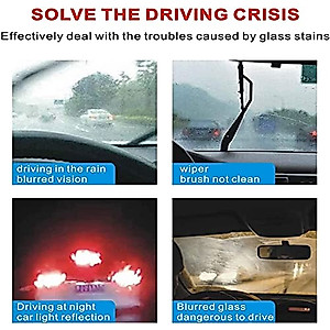 2023 Car Glass Oil Film Cleaner with Sponge -【New Model】Glass Oil Film Removing Paste, Car Windshield Oil Film Cleaner, Glass Stripper Water Spot Remover, Safety and Long-term Protection (A-1PCS)