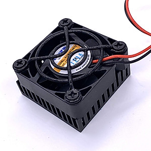 Easycargo 40mm Heatsink Fan 12V Kit, Cooler Heat Sink 40x40mm + 12V Ball Bearing Fan + Thermal Tape + Grill Screw Mounting Kit (1)