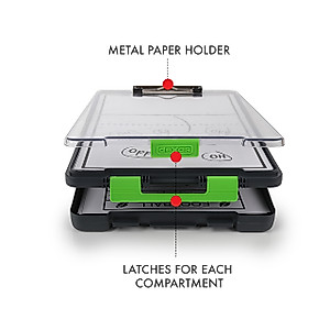 Dexas 5717-802 Clearview Clipcase clipboard, Green, 13.75 X 9.5 Inch