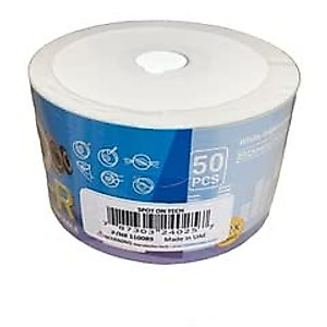 CD-R 700MB 80min 52x White Inkjet Hub Printable 50-Pack by LSK Media | Blank CDs for Burning Music | Blank CDs Bulk | Printable CD-R Blank Discs Pack | Bulk CDs for Music Burning | Writable CDs