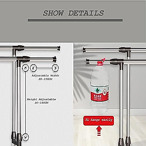 RUYICZB 2 Layer Floor Clothes Drying Rack Metal Drying Double Pole Clothes Rack with Wheels, Large Stainless Steel Expandable Clothes Drying Rack, Towel Rack for Indoor and Outdoor Use