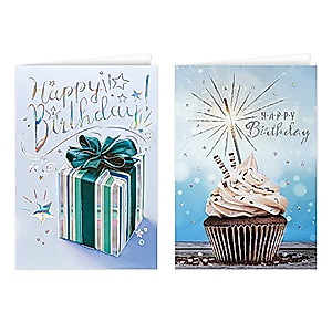 The Gallery Collection - Birthday Cards Assortment Box (35 Cards), Foil & Embossing (Birthday Formal)