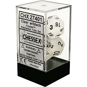 Chessex CHX27401 Dice-Frosted Clear/Black Set
