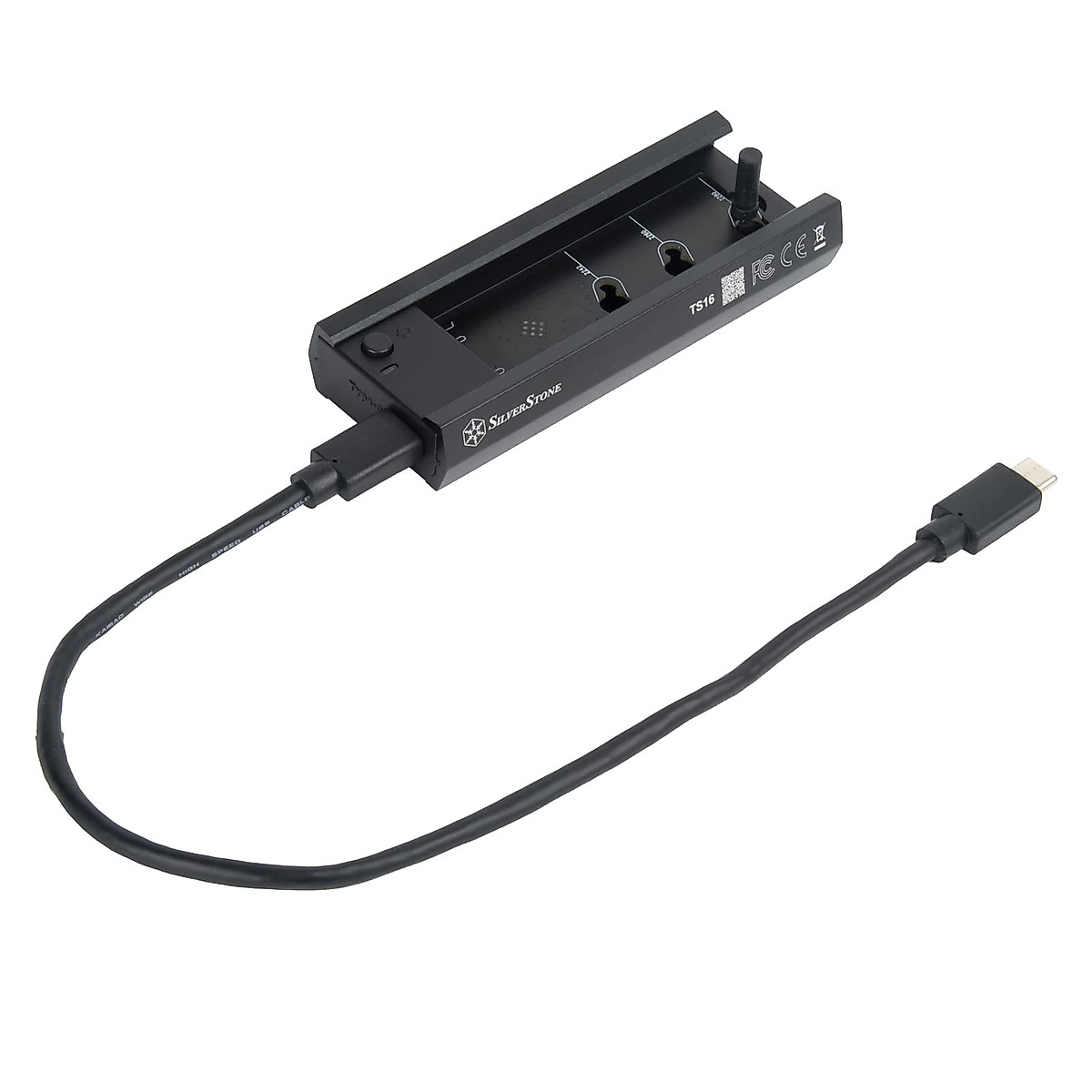 SilverStone Technology TS16 10Gbps SuperSpeed USB-C 3.2 Gen2 to NVMe/SATA M.2 SSD External Tool-Free Docking Station, SST-TS16