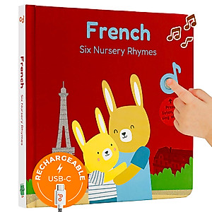 Cali's Books French Nursery Rhymes | New Rechargeable Sound Books | Sound Book for Toddlers 1-3 | Bilingual Books for 1 Year Old | | French Baby Book